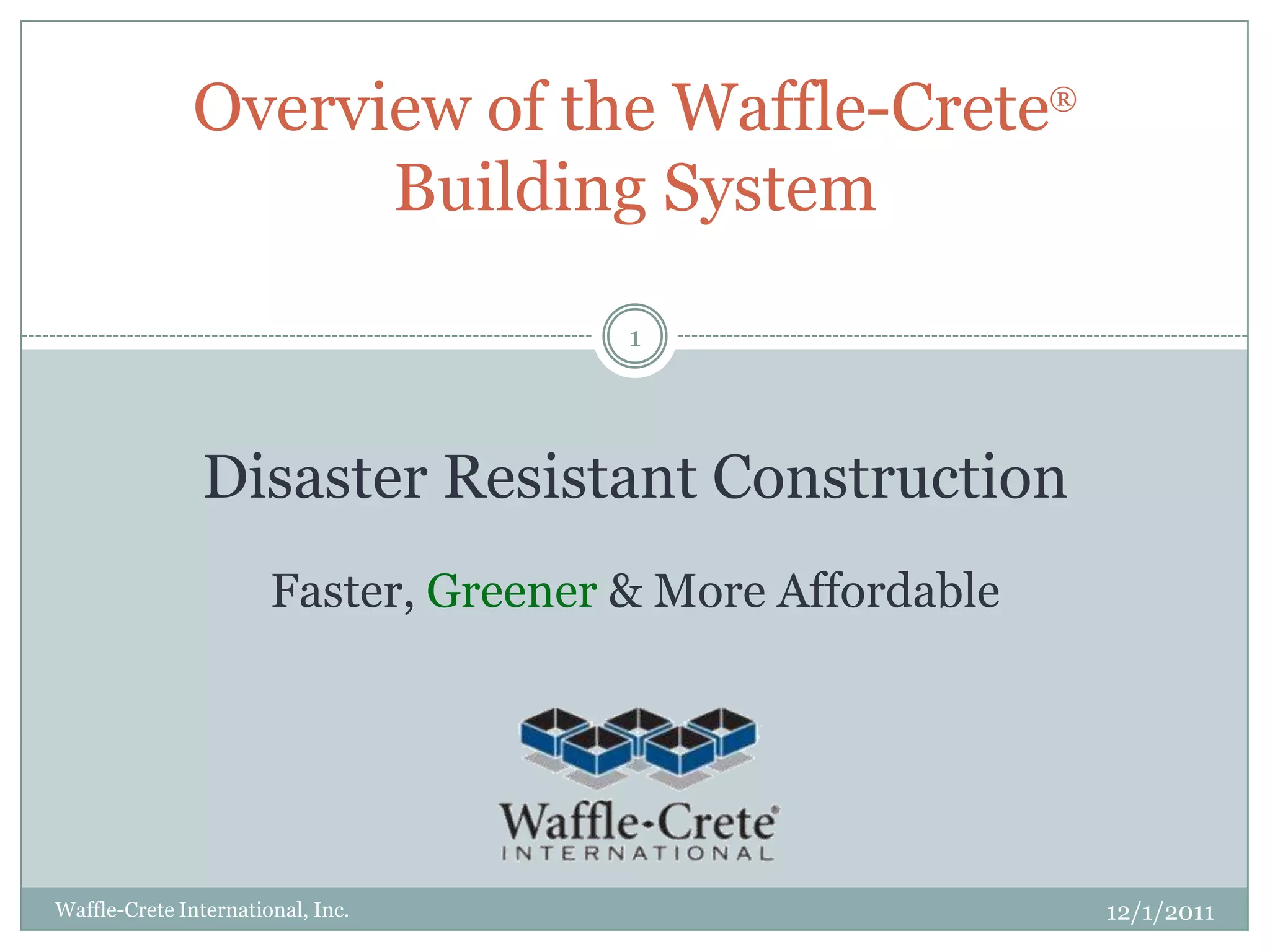 Introduction to the Waffle-Crete Precast Concrete Building System | PPTX