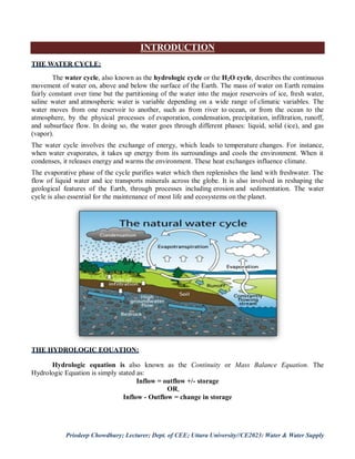 Introduction to water supply | PDF | Chemistry | Science