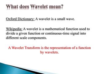 Introduction to wavelet transform with applications to dsp | PPTX ...