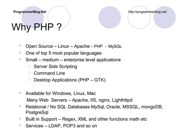 Introduction to web and php mysql | PPT