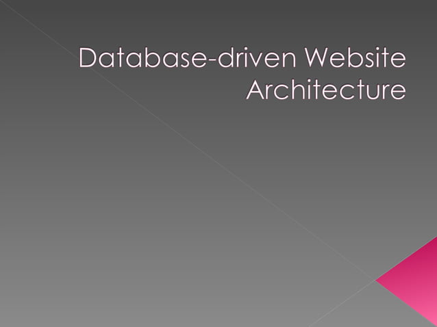 Introduction to Web Architecture | PPTX | Web Development | Internet
