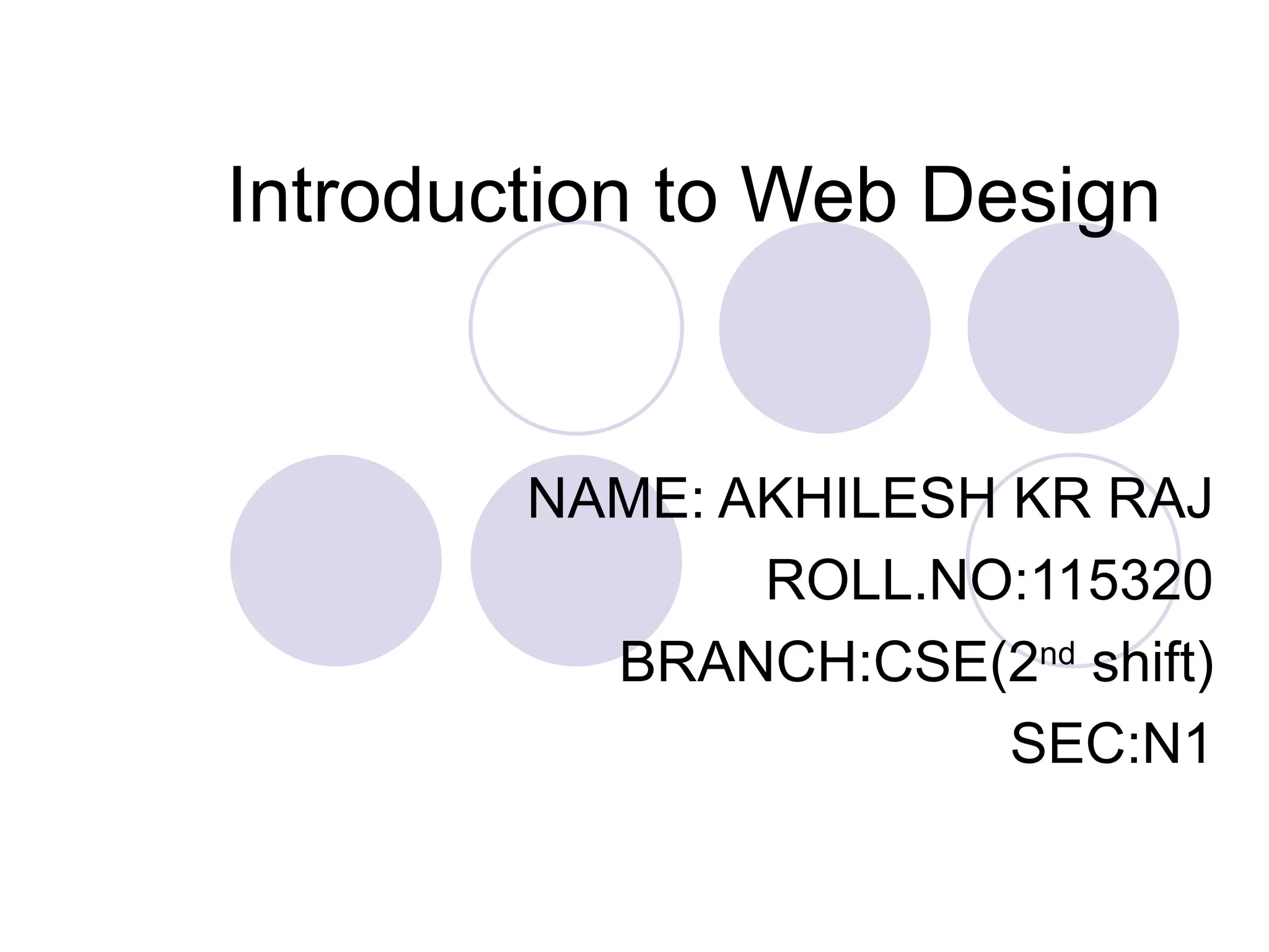 Introduction to web design | PPT