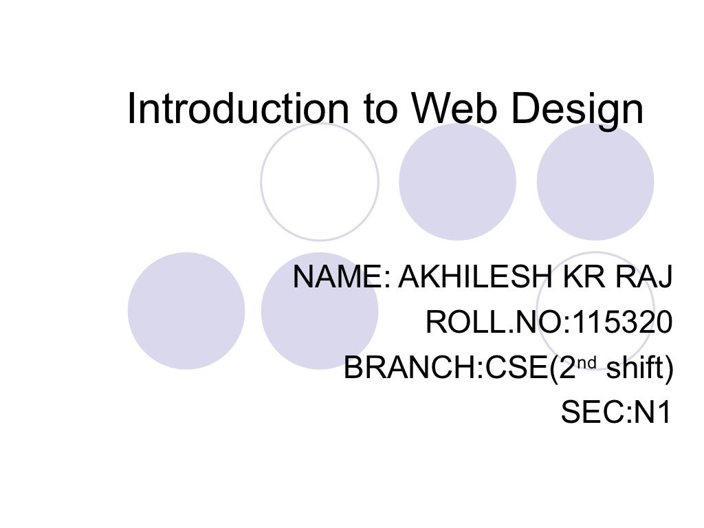 Introduction To Web Design