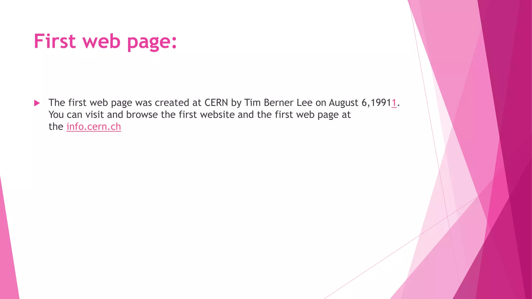 Introduction to webpage | PPTX | Web Design and HTML | Internet