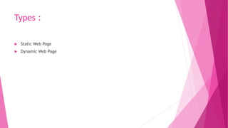 Introduction to webpage | PPTX | Web Design and HTML | Internet