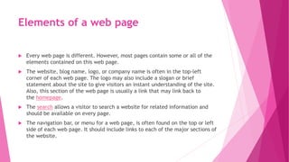 Introduction to webpage | PPTX | Web Design and HTML | Internet