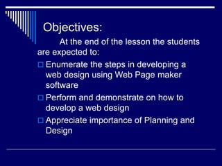 Introduction to Web Page Design OT and Network | PPT