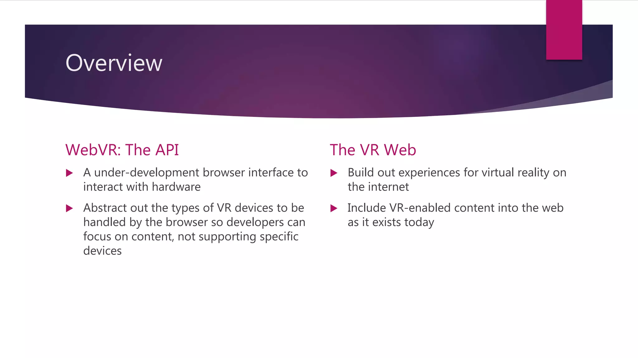 Introduction to The VR Web | PPT