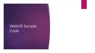 Introduction to The VR Web | PPT