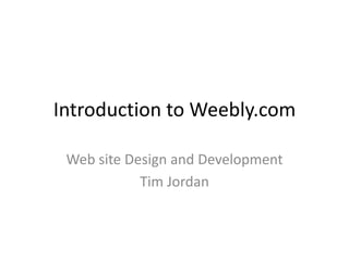 Introduction to weebly | PPTX