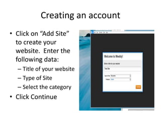 Introduction to weebly | PPTX