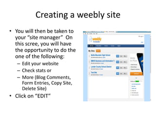 Introduction to weebly | PPTX