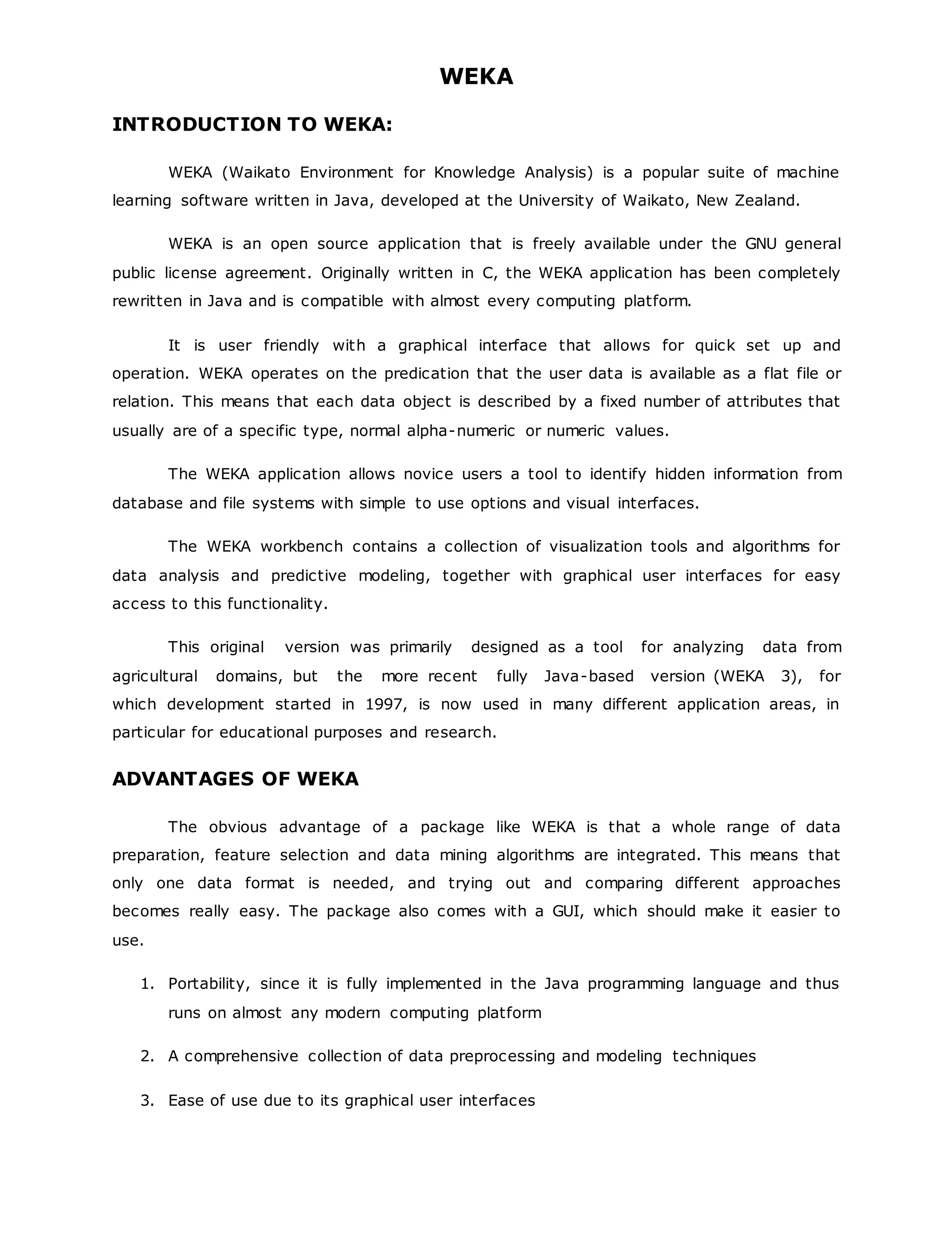 Introduction to weka | PDF