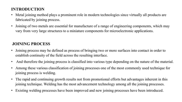 Introduction to welding and joining | PPTX
