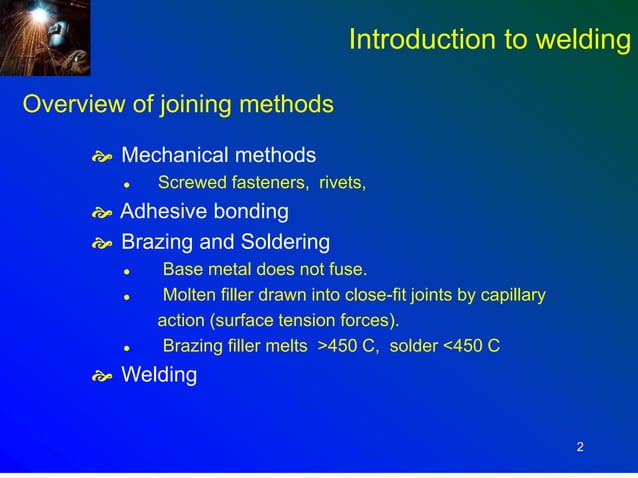 Introduction to welding processes | PPT | Business | Business and Finance
