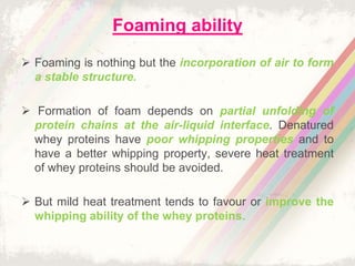 functional properties of whey protein concentrate | PPTX