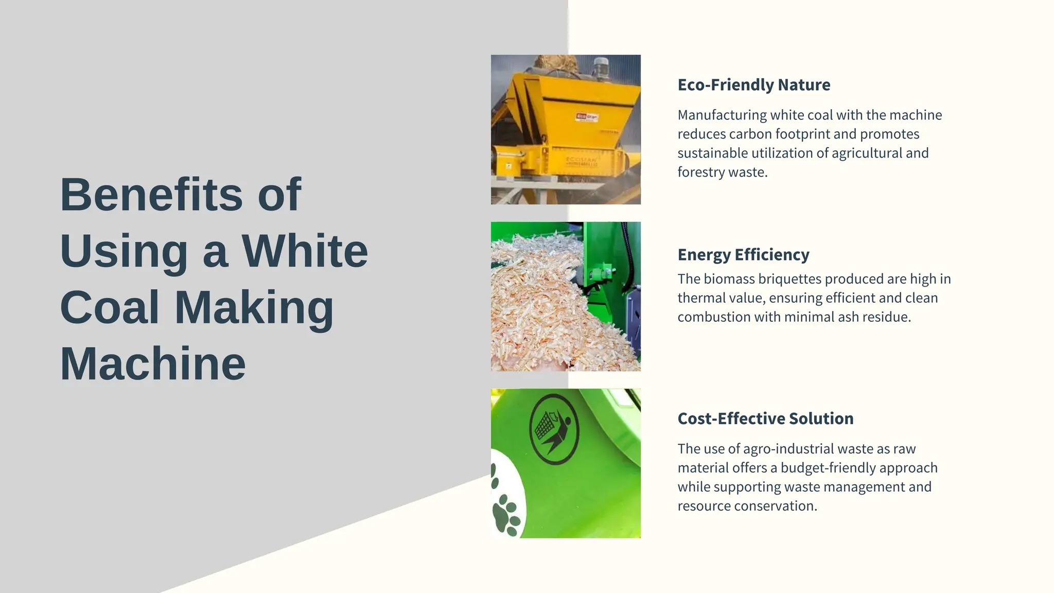 The Environmental Benefits of Using White Coal-Making Machines | PPT