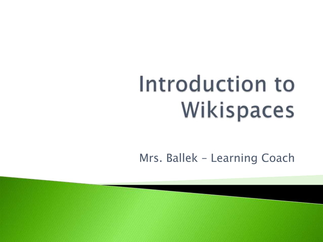 Introduction to wikispaces | PPT