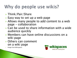 Introduction to wikispaces | PPT