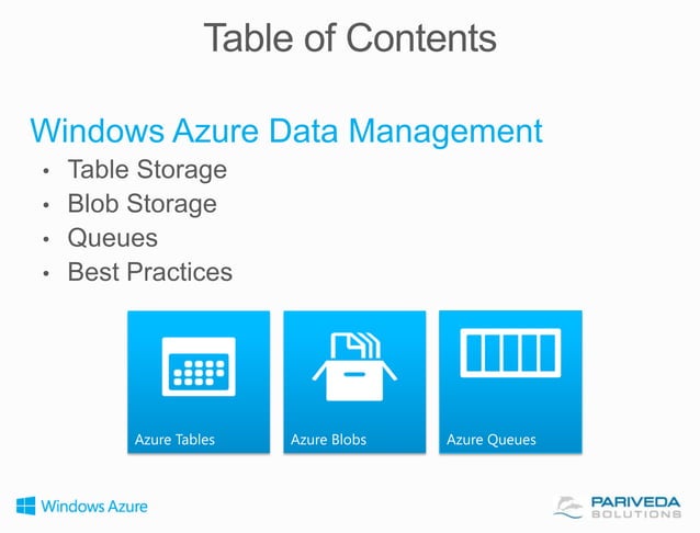 Introduction To Windows Azure Data Services Ppt