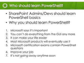Introduction to windows power shell in sharepoint 2010 | PPTX | Web ...