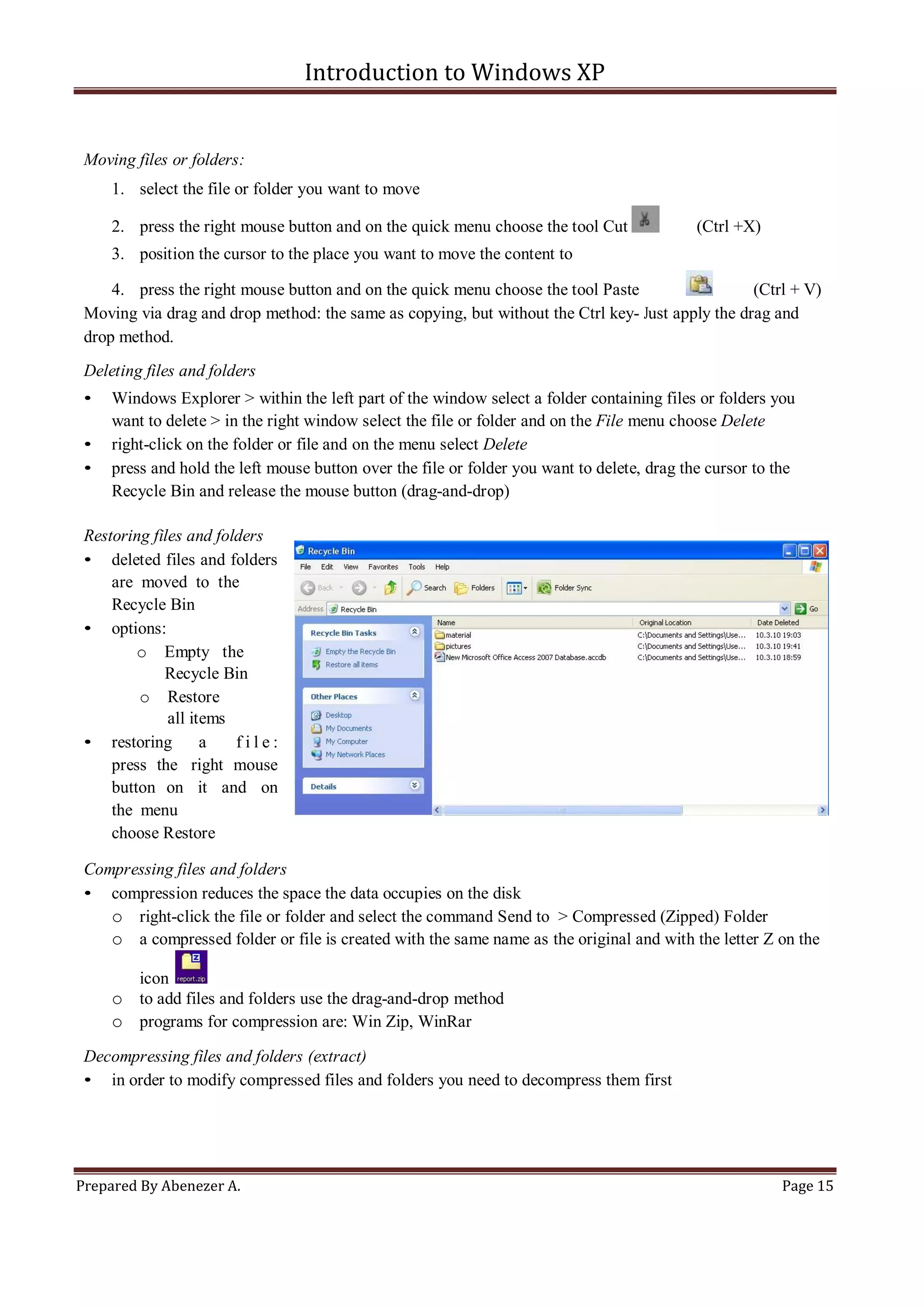 Introduction to windows xp | PDF