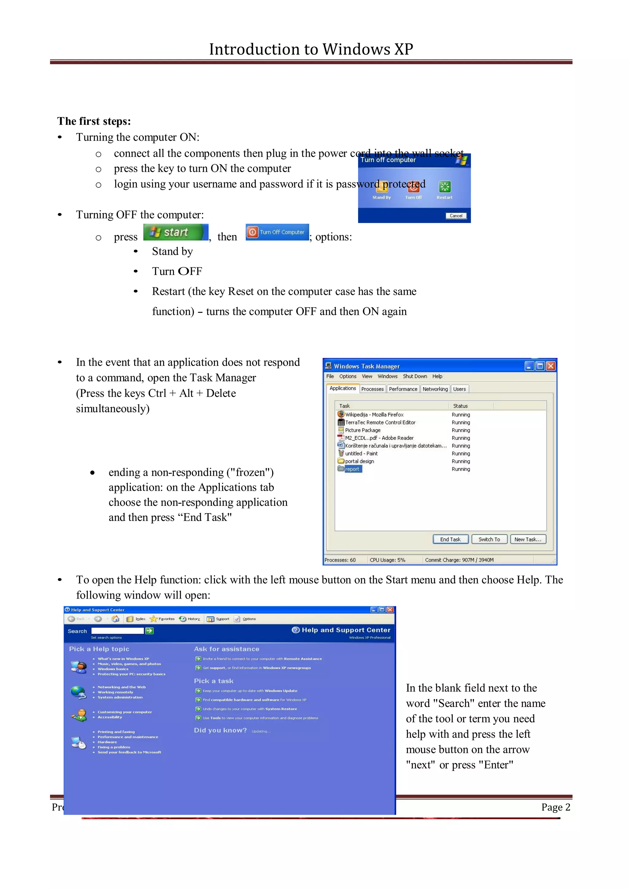 Introduction to windows xp | PDF