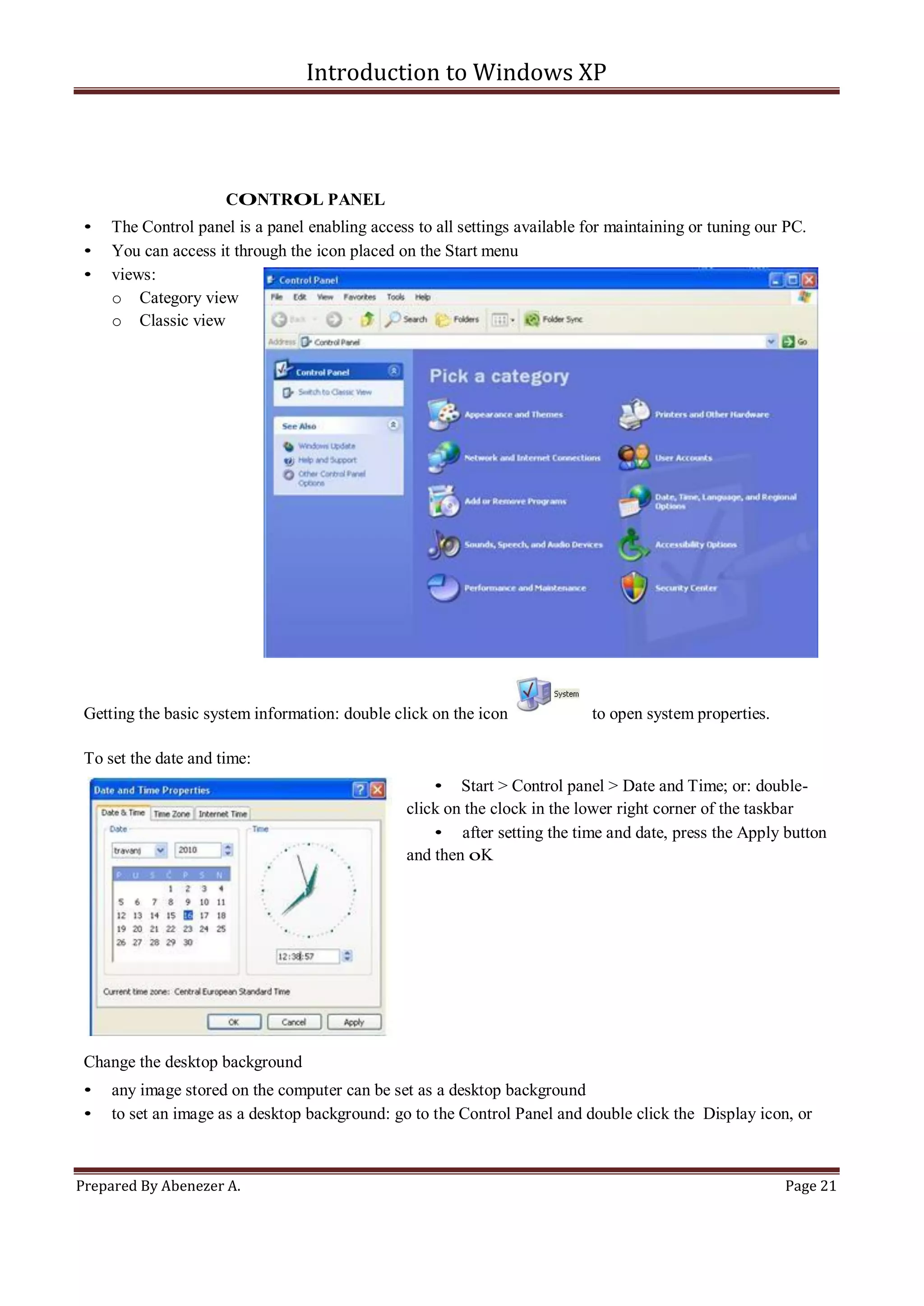 Introduction to windows xp | PDF