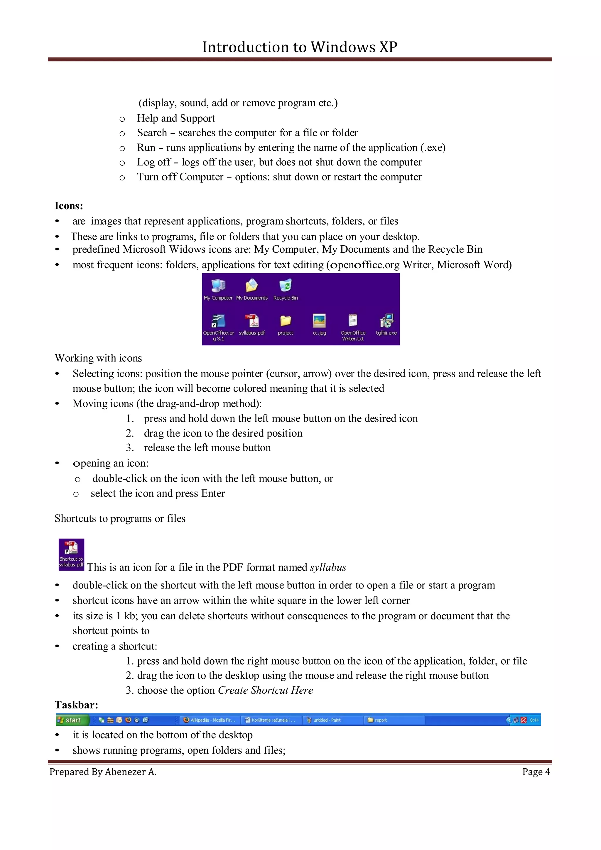 Introduction to windows xp | PDF