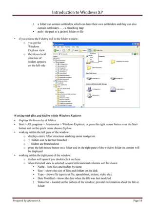 Introduction to windows xp | PDF