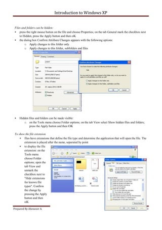 Introduction to windows xp | PDF