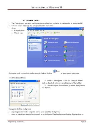 Introduction to windows xp | PDF
