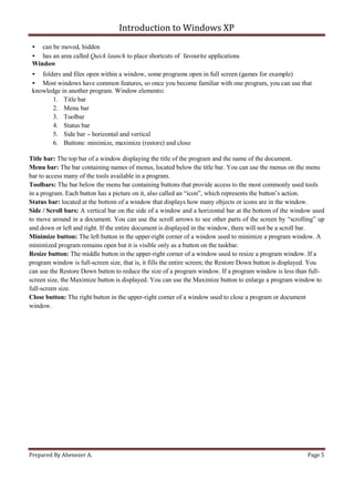 Introduction to windows xp | PDF