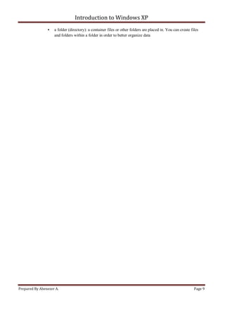 Introduction to windows xp | PDF