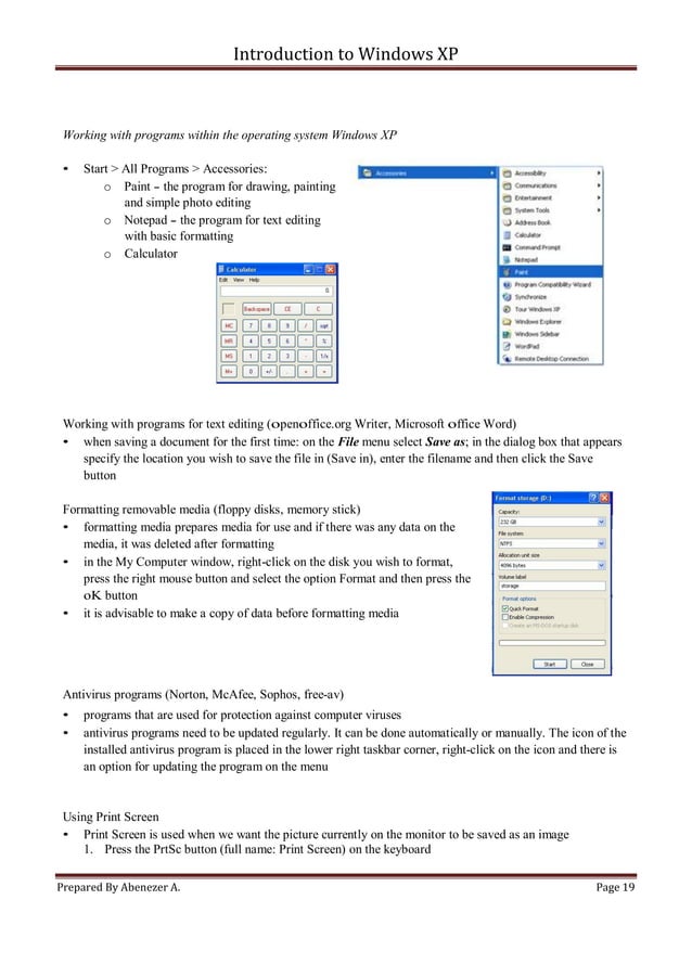 Introduction to windows xp