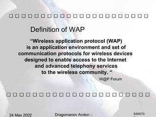 Introduction to wireless application protocol (wap)ogi | PPT