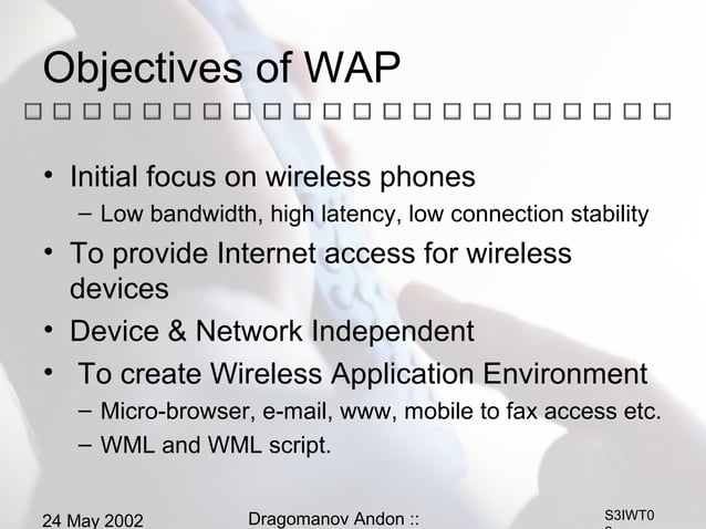 Introduction to wireless application protocol (wap)ogi | PPT