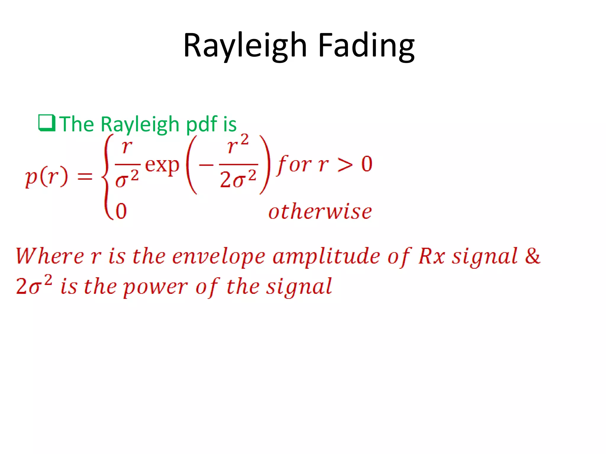 Introduction To Wireless Fading Channels | PPT