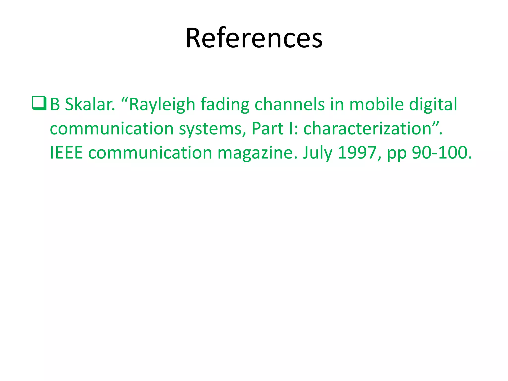 Introduction To Wireless Fading Channels | PPT