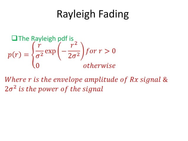 Introduction To Wireless Fading Channels | PPT | Computer Networking | Computing