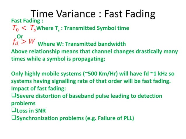 Introduction To Wireless Fading Channels | PPT | Computer Networking | Computing