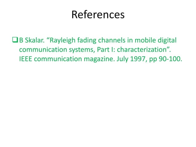 Introduction To Wireless Fading Channels | PPT | Computer Networking | Computing