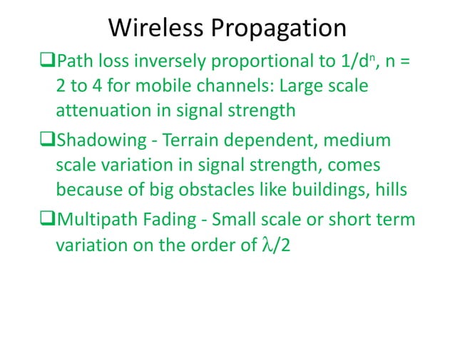 Introduction To Wireless Fading Channels | PPT | Computer Networking | Computing