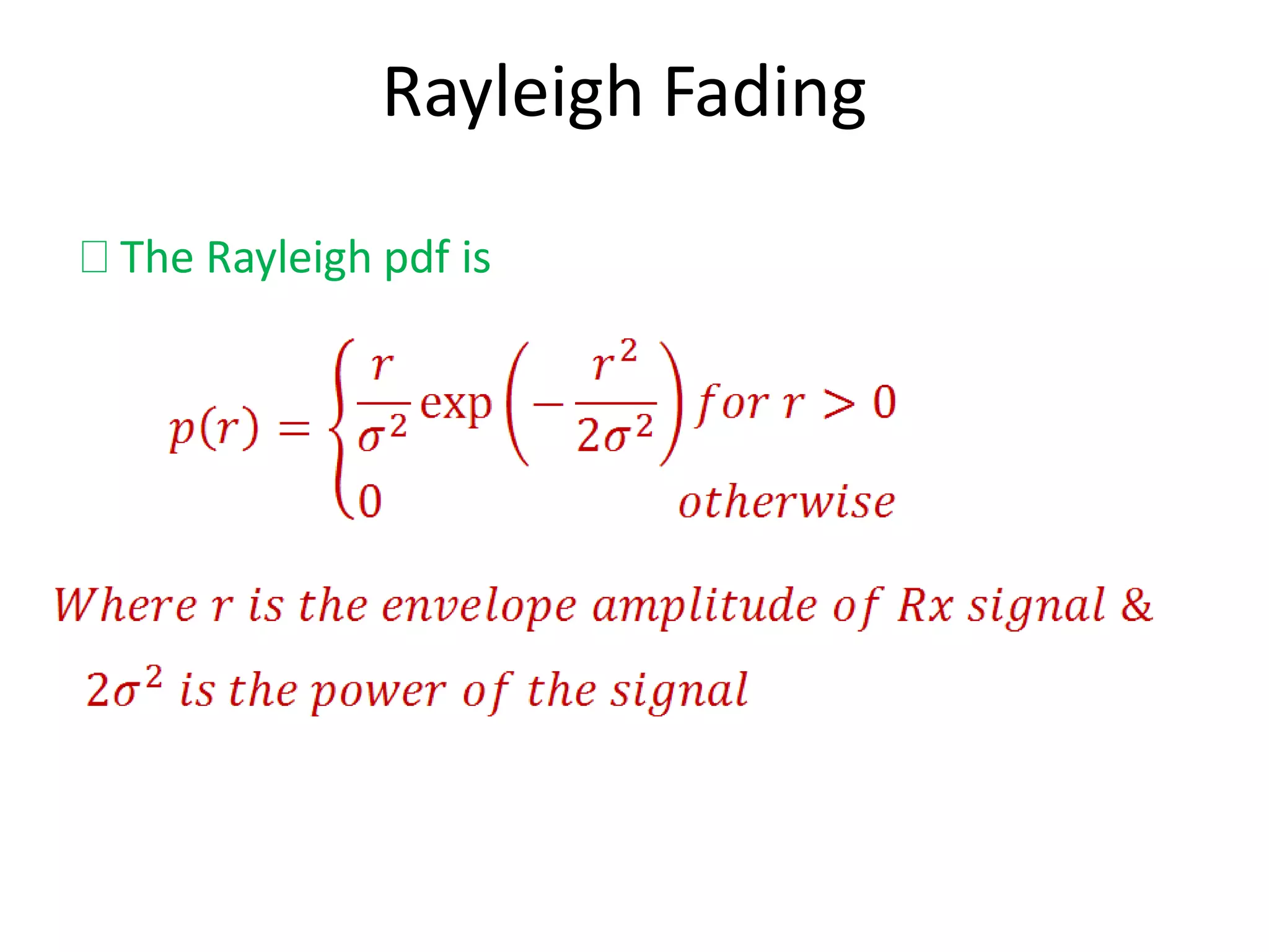 Introduction to wireless fading channels | PPTX