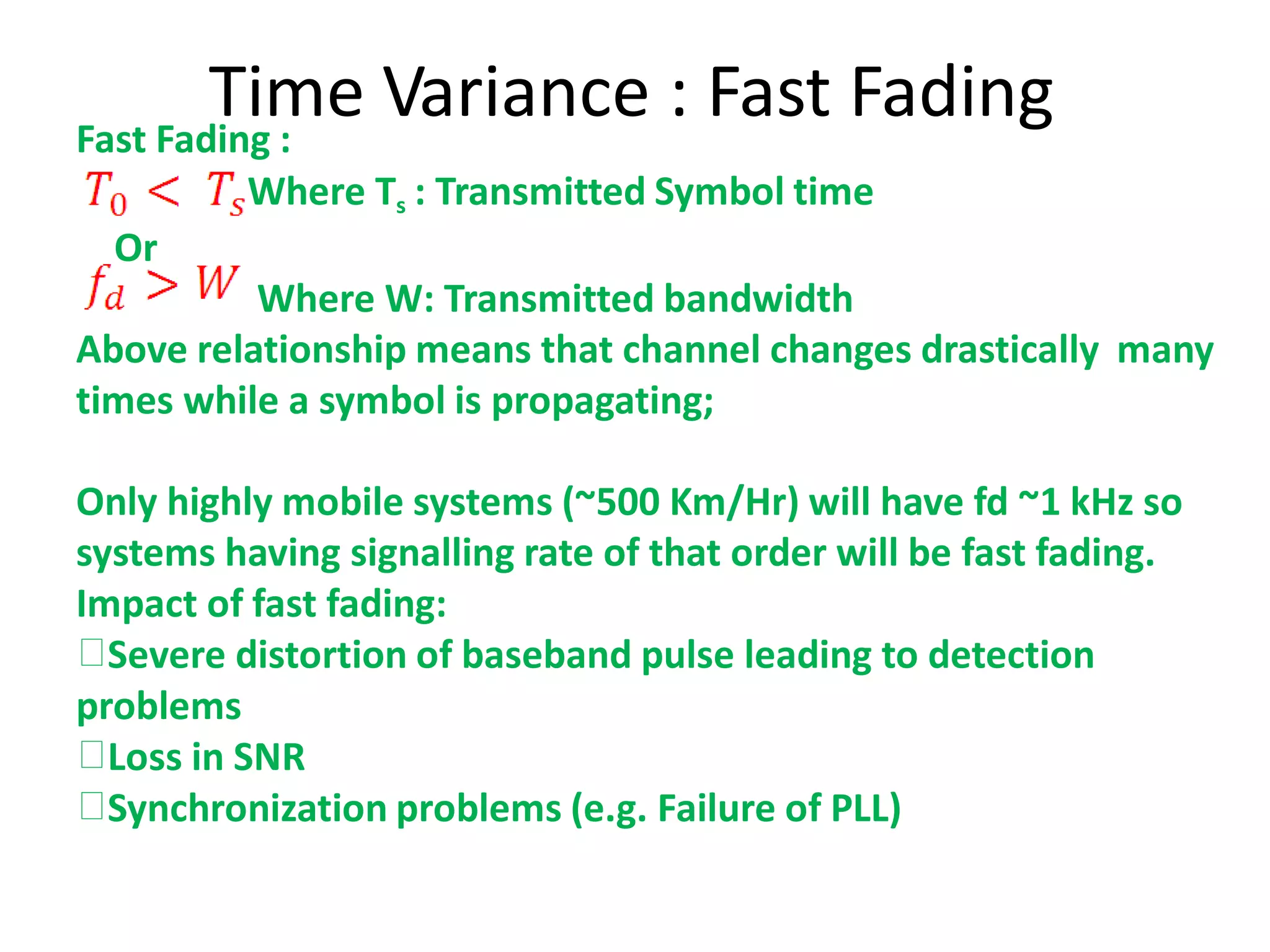 Introduction to wireless fading channels | PPTX