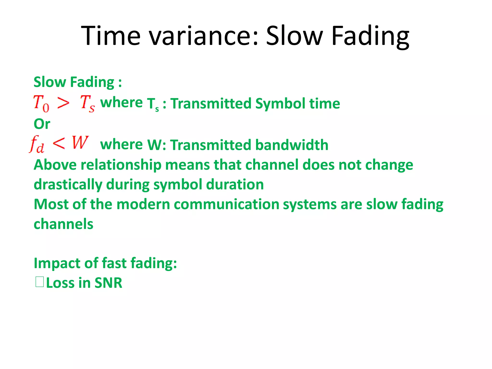 Introduction to wireless fading channels | PPTX