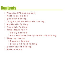 Introduction to wireless fading channels | PPTX