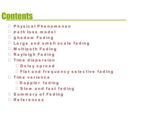 Introduction to wireless fading channels | PPTX | Computer Networking ...