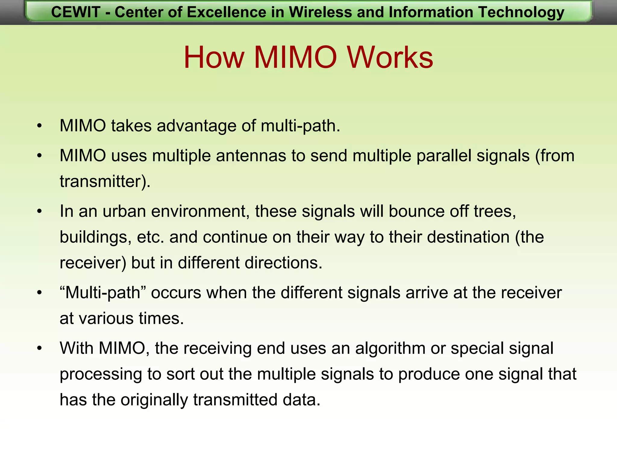Introduction to Wireless MIMO – Theory and Applications | PDF