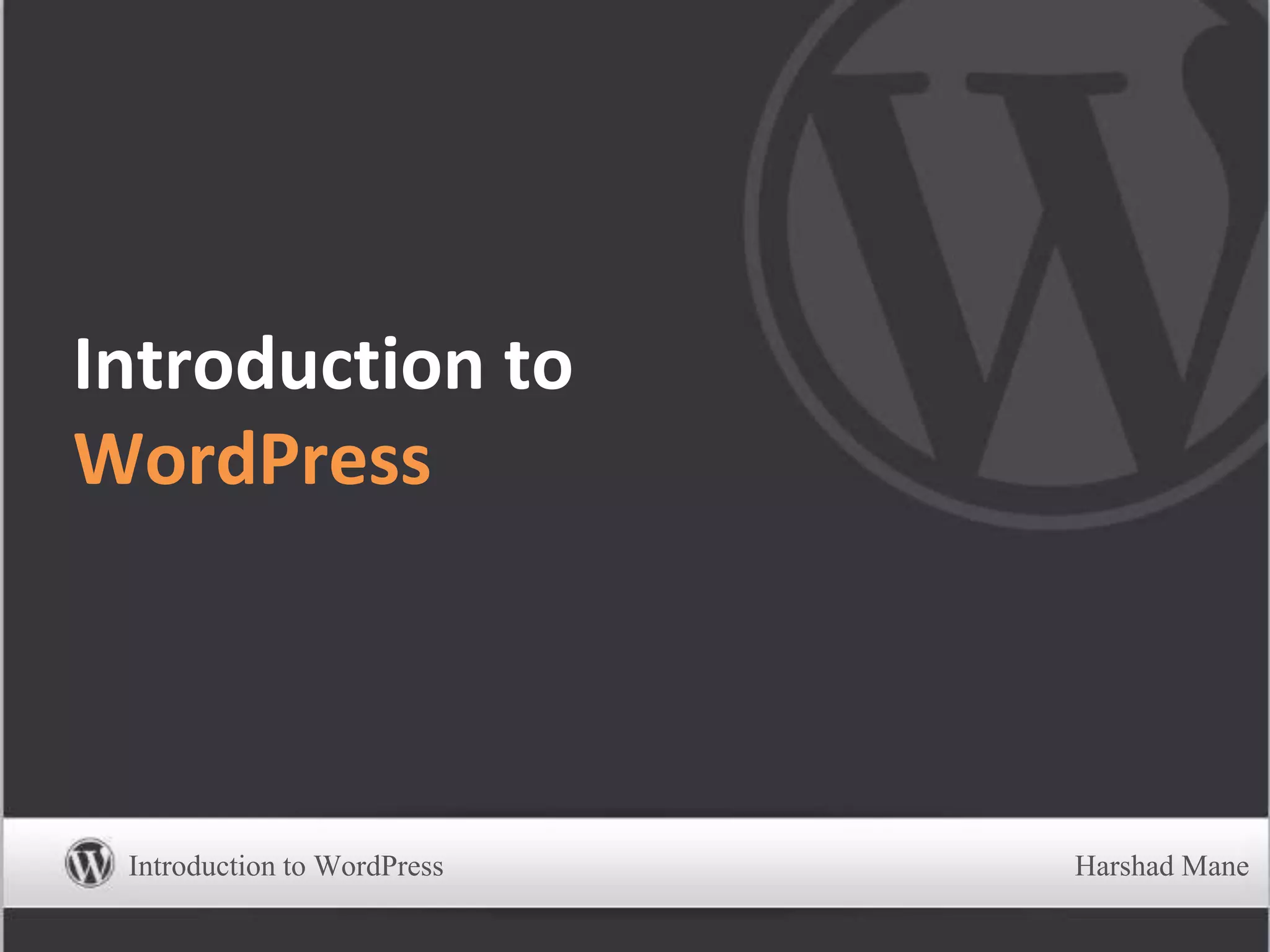 Introduction to WordPress | PPTX